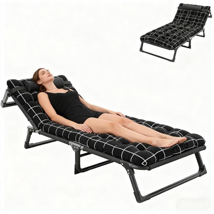 Chaise longue pliante convertible en lit simple usage intérieur ...