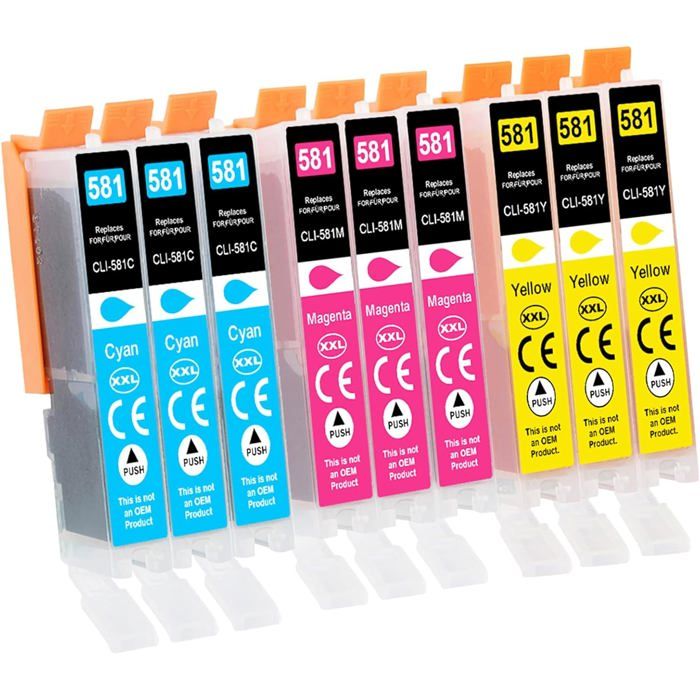 Cartouches d'encre compatibles - EDILIQ - Lot de 9 - 3x Cyan - 3x ...