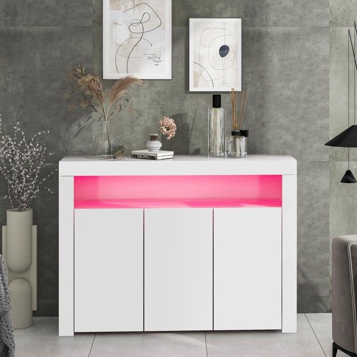 Buffet Blanc Laqu Led