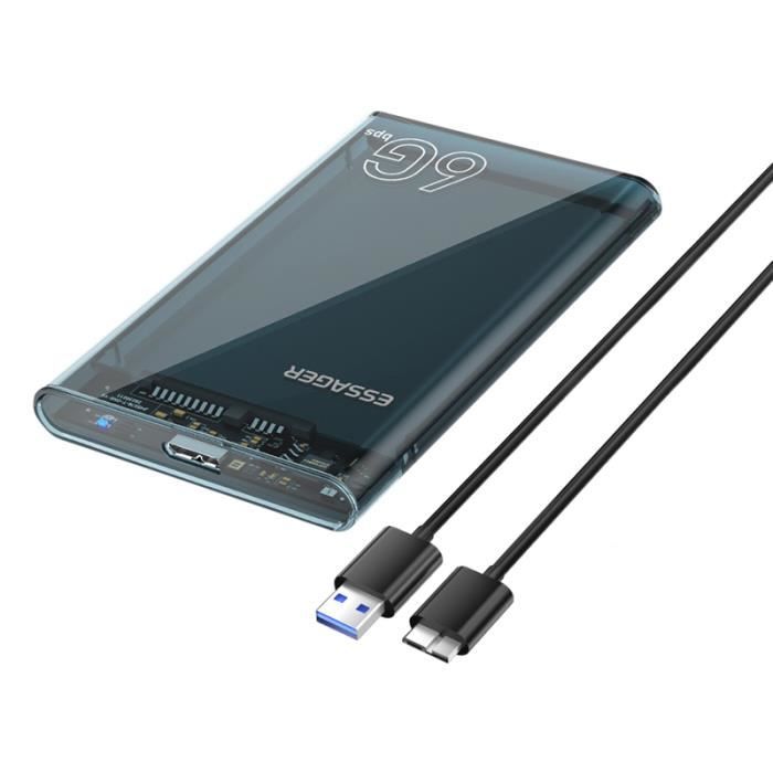 UN-BB-Boîtier de disque dur externe transparent, boîtier de disque dur ...