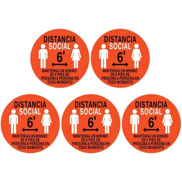 5 Feuilles Social Distancing Floor Decal Stickers Anti Slip Safety ...