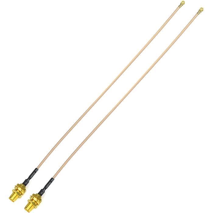 Cable RP-SMA Femelle Cloison vers IPX IPEX U.FL RG178 Extension Coaxial Câble Antenne WiFi 15cm ...