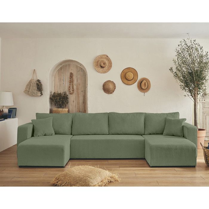 Topaze - canapé panoramique en U - 7 places - convertible avec coffre ...