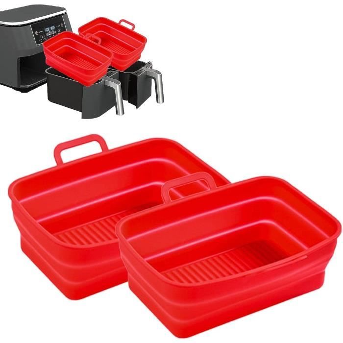 Panier Friteuses À Air Pliable,2Pcs Réutilisables Pot En Silicone Pour ...
