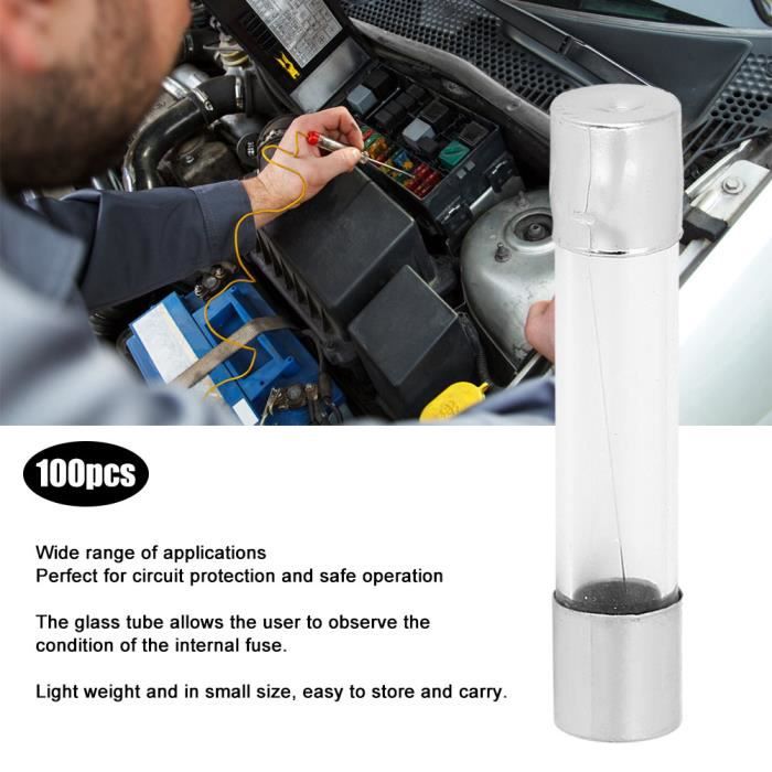 Cikonielf Fusible rapide (1A)100 Pièces Mini Fusible AC 250 V 0.5A/1A/2A Fusibles En Tube De ...