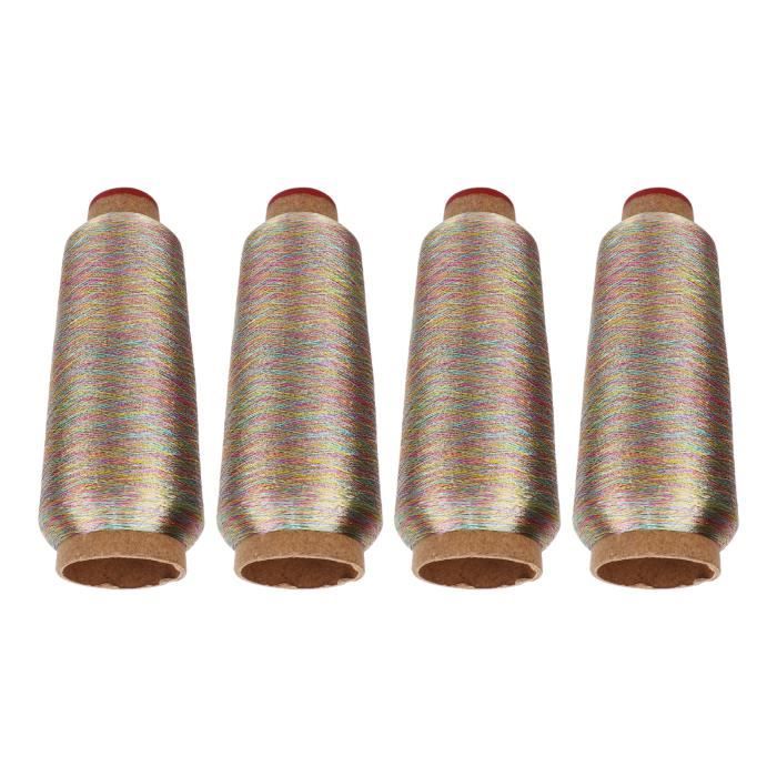 Fdit Fil à broder 4 pièces fil à coudre coloré 3000 mètres fil ...