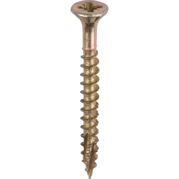 Vis à bois Forgefix FFP420Y - Tête Fraisée Jaune - Lot de 100 - Vis de ...