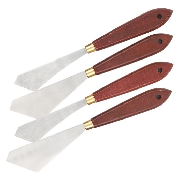 GOTOTOP Spatule d'art de peinture 4pcs Couteau à Palette en Acier ...