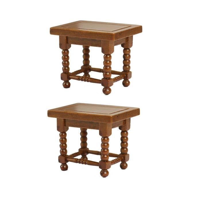 2x 1:12 Dollhouse Table Basse Modèles Meubles en Bois Style Vintage ...