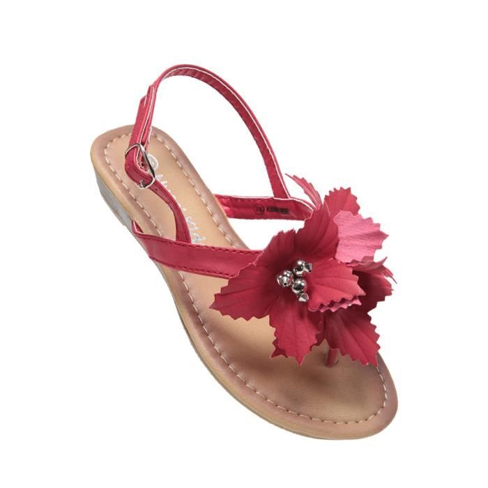 Sandales Fille - ROUGE Rouge Rouge - Cdiscount Chaussures