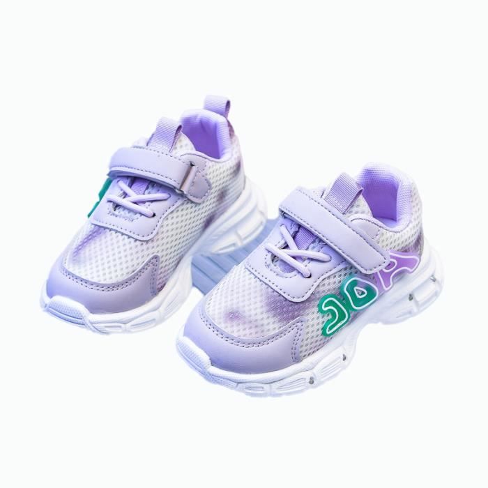 Baskets lumineuses enfants - VITATA - Semelle LED - Violet ...