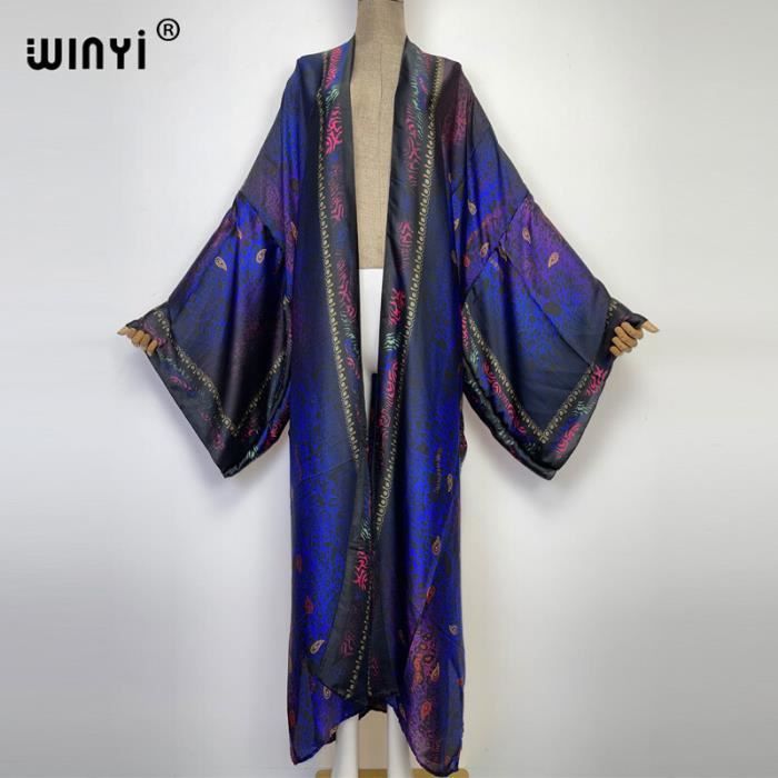 Robe de plage,WINYI-Cardigan long bohème pour femmes,vêtement de plage ...