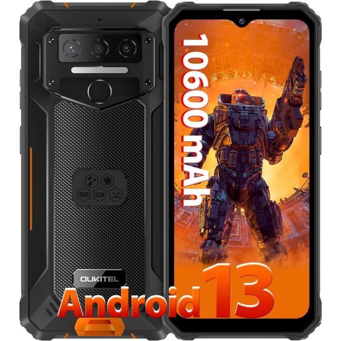 OUKITEL WP23 Android13 Téléphone Incassable,Batterie 10600mAh,7Go RAM+64Go ROM/SD 1TO,Écran 6. ...
