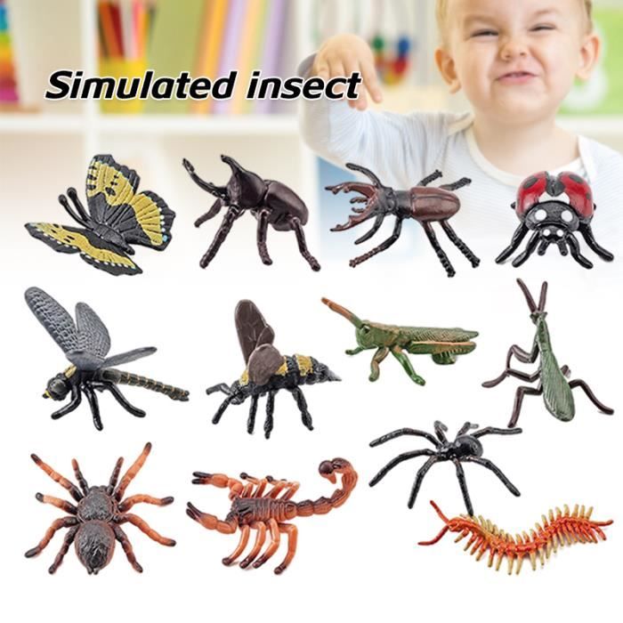 12pcs Jouets de figurines d'insectes réalistes, éducatifs multi-styles ...