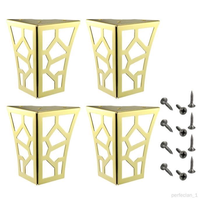 Pieds de meuble - Or - Lot de 4 - Fer - 70mm x 70mm x 100mm - Design ...