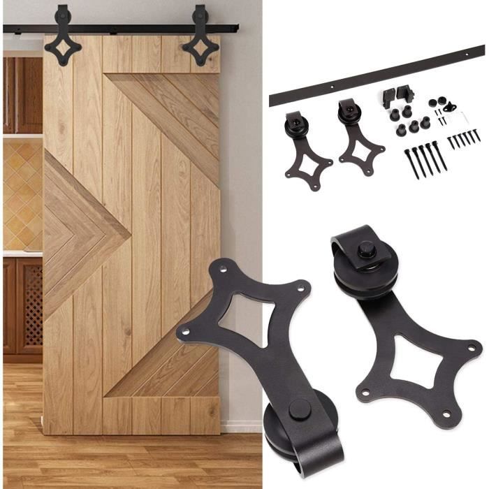 Randaco Rail porte coulissante 183cm-6FT, système de porte coulissante avec une capacité de ...