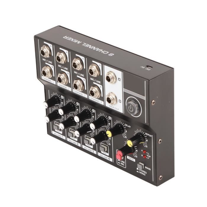 Mini table de mixage stéréo 8 canaux Table de mixage 8 canaux Table de ...