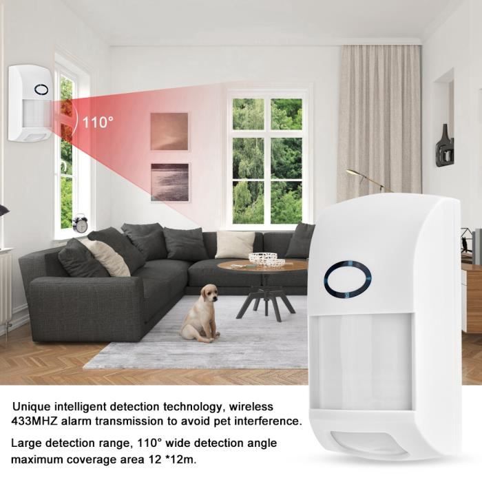 Détecteur de mouvement - TMISHION - MAD - Infrarouge - 110° Angle de ...