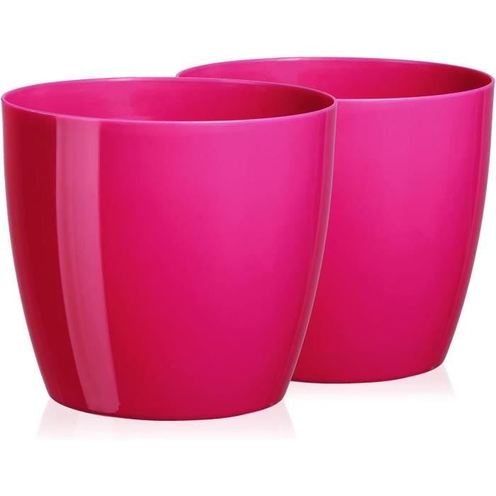 Pot De Fleurs, Pot De Plantes En Plastique, Lot De 2, Forme Ronde ...