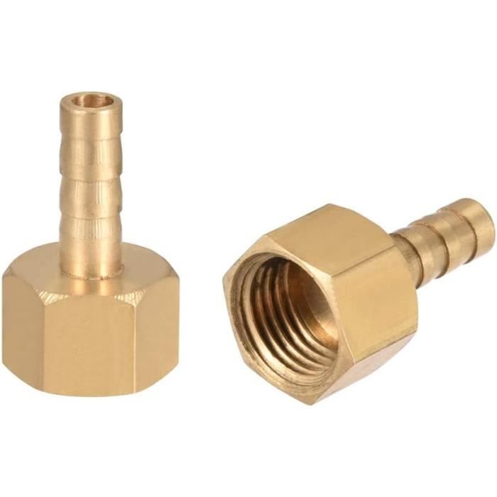 Raccord Cannelé Laiton Tuyau Barbillon Raccord Connecteur 6Mm Barbillon 1-4G Femelle Filetage ...