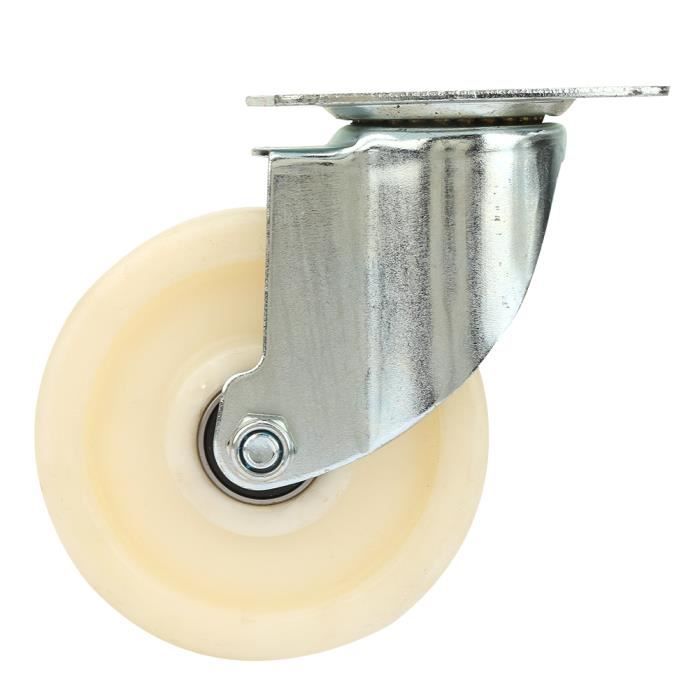 VBESTLIFE Roue de chariot universelle, 4 pcs 5 pouces blanche en ...