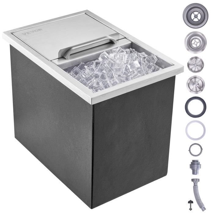 Bac à Glace Encastrable-VEVOR-26,7 L 456x304x371 mm-avec Couvercle en ...