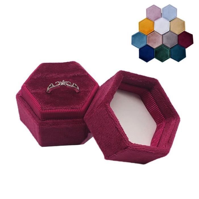 A -2021 nouveau velours Double anneau boîte hexagone mariage cérémonie ...