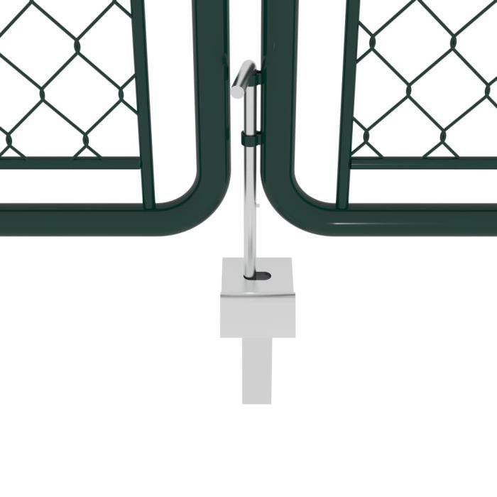 Zerodis Portail De Jardin Acier 400 X 125 Cm Vert Ab144416 Re388