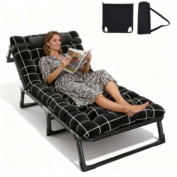 Chaise longue pliante convertible en lit simple usage intérieur ...