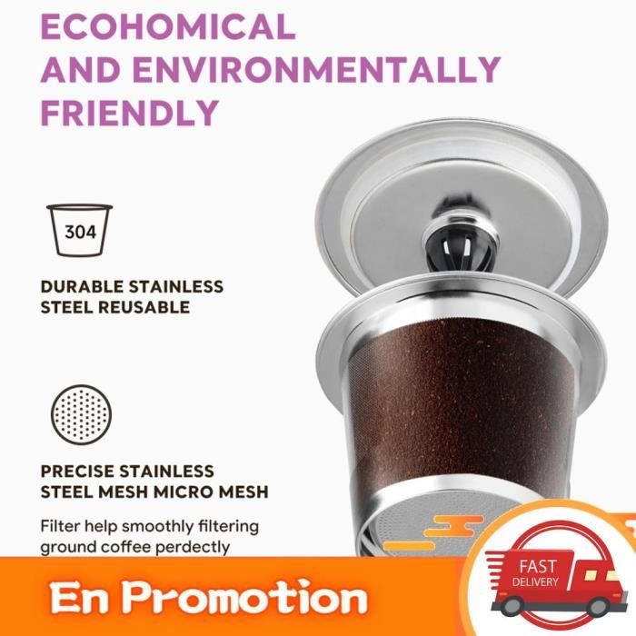 Dosette de café Réutilisable en Acier Inoxydable pour Cafetière ...