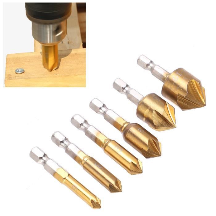 Foret à fraiser Foret à Fraise 6 Pièces, Foret à Fraise à 90 Degrés ...