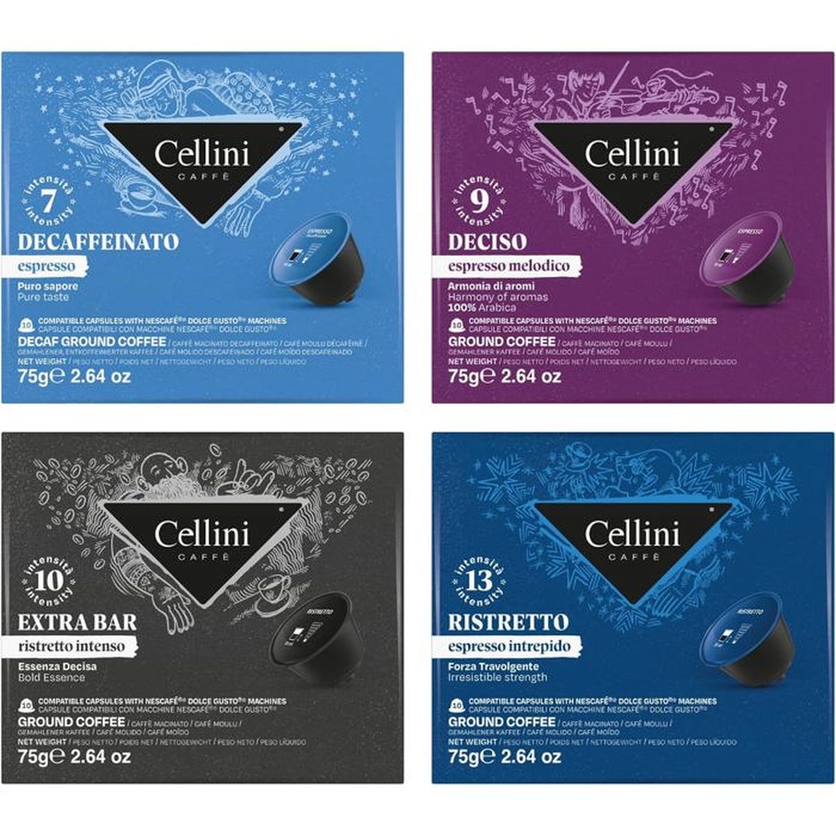 CELLINI - 120 Capsules de café compatibles Dolce Gusto - Kit de ...