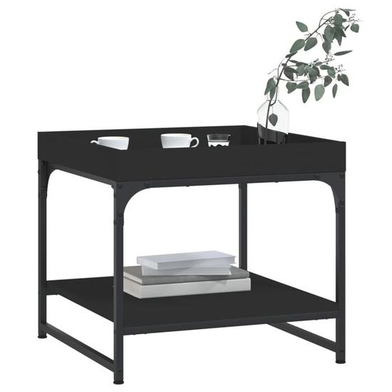 Table basse, Table de salon, VIDAXL, noir 49,5x49,5x45 cm, bois d ...
