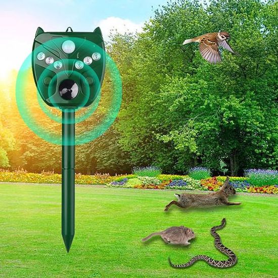 Solar Cat Ultrasonic Repellent, 5 Modes Outdoor Ultrasonic Cat Repeller ...