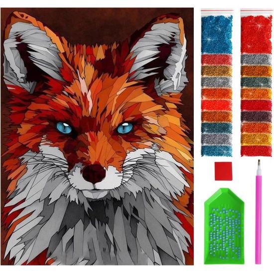 Diamond Painting - Renard Géométrique - 30X40 Cm \ 5D Peinture Diamant ...