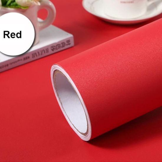 Papier peint,Red-1M x 40CM--Papier peint auto adhésif imperméable mat ...