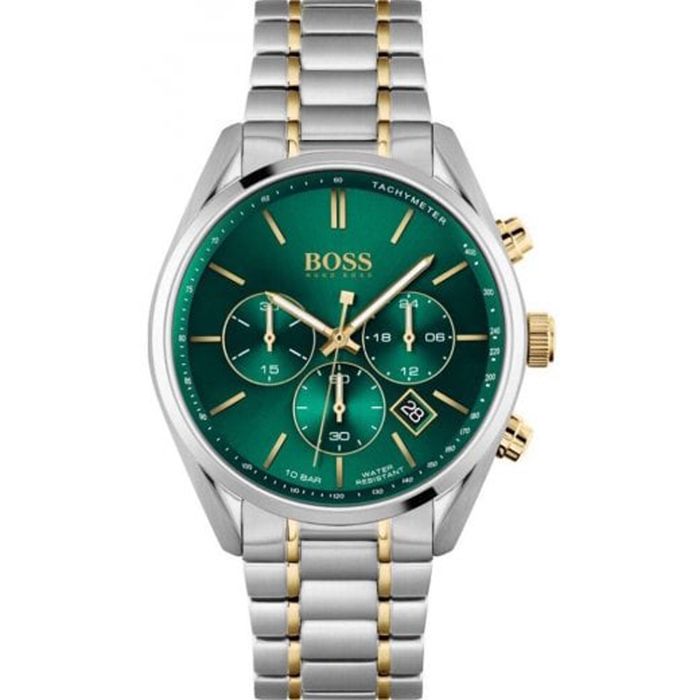 Chronographe Hugo Boss en acier bicolore vert 1513878 44 mm - Cdiscount ...