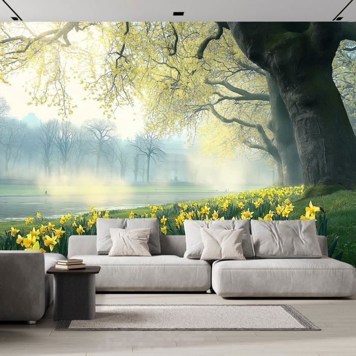 Papier Peints Panoramique Nature Campagne, 350×250cm Poster Geant Mural ...
