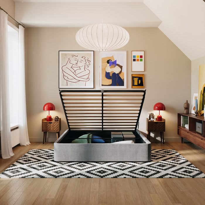 SLOME Sommier Coffre gris Nova 140x190 cm - Cdiscount Maison