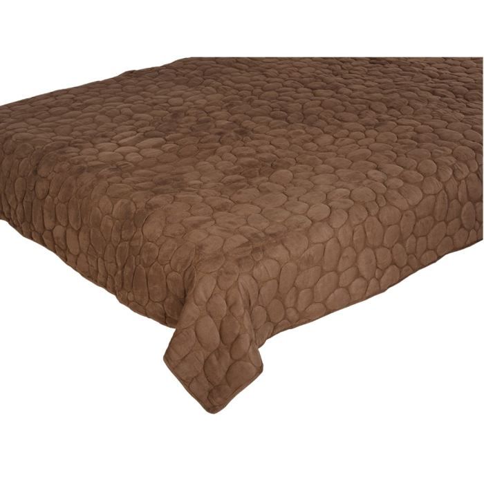 Couvre-Lit Quilté 220x250cm EQUATA Marron - Cdiscount Maison