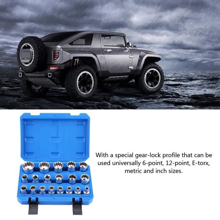 Ashata douille à embout Torx 19Pcs 1/2 'Drive 6 12 Point Hex Torx ...