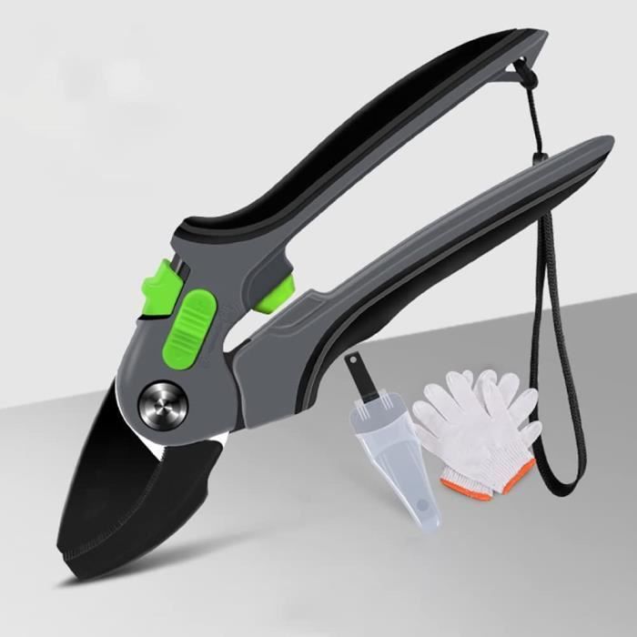 Sécateur de jardin, sécateur professionnel avec gants et ciseaux d ...
