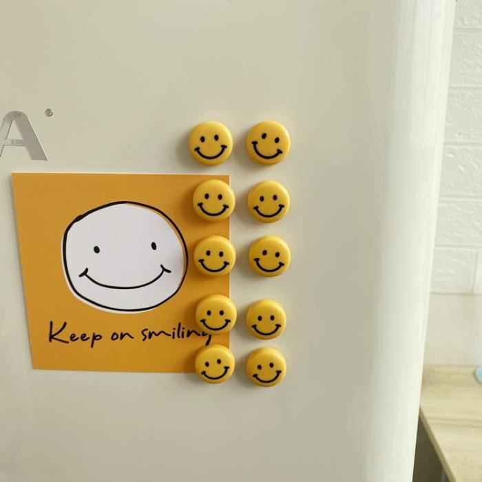 Aimants - Non spécifié - Résine jaune smiley - Décoration murale - 10 ...