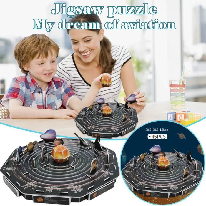 Modèle de système solaire Puzzle cadeau 3D modèle de papier de puzzle ...