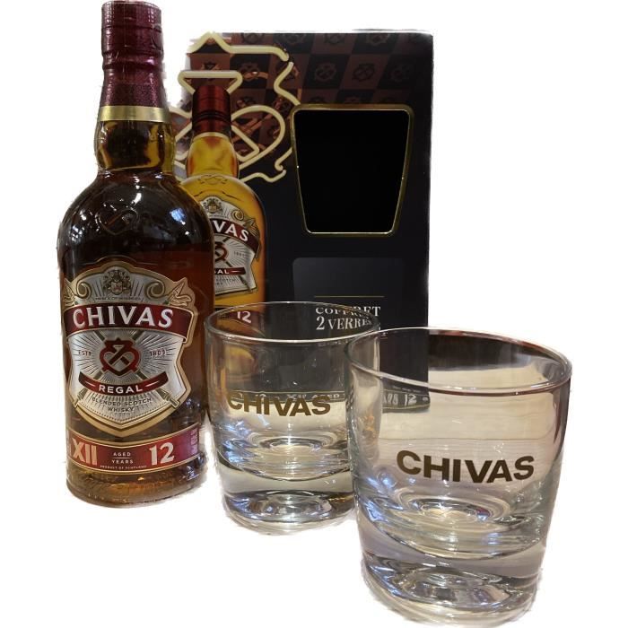 Chivas Regal Coffret Whisky 12 ans d'âge + 2 verres - 40,0 % Vol. - 70 ...