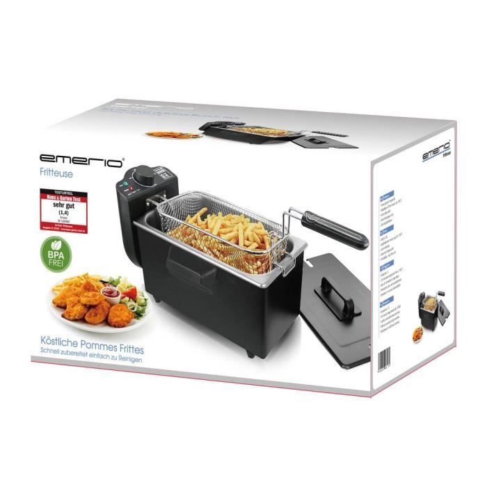 EMERIO DF-120482.2 Friteuse zone froide 2000 W noir, acier inoxydable ...