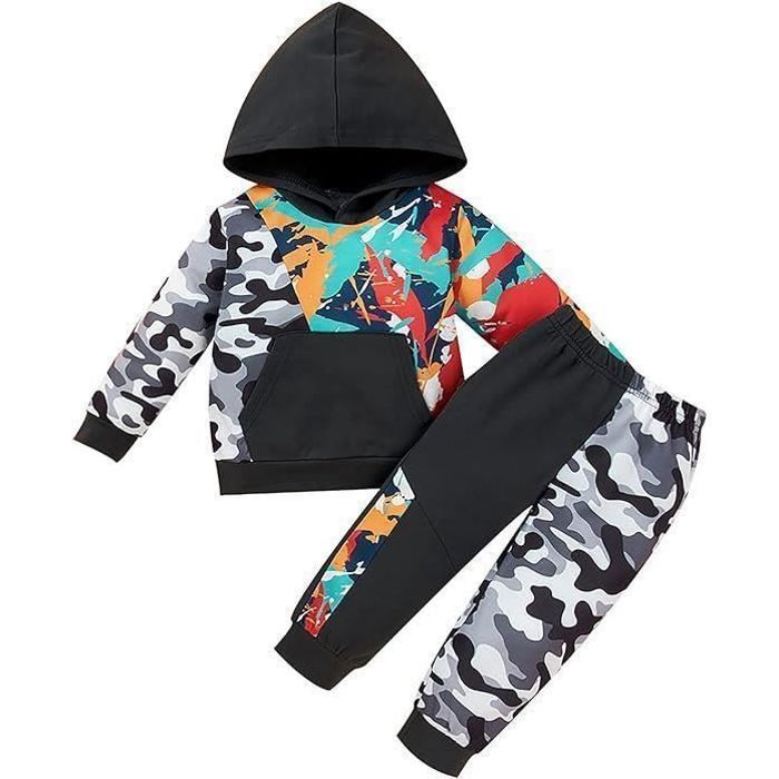 Ensemble de vêtements pour garçons de 1 à 6 ans, motif camouflage à ...
