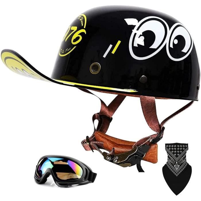 Demi-casque de moto rétro ouvert tendance pour homme et femme homologué ...