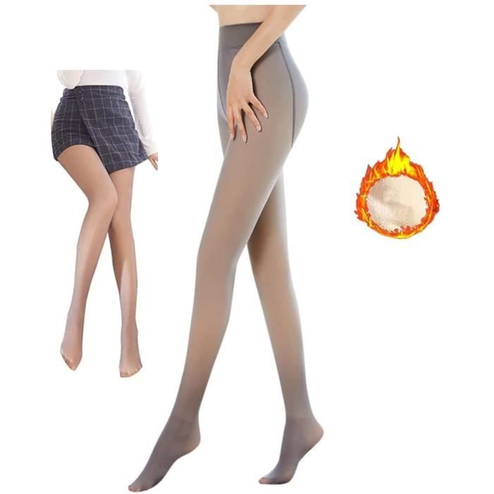 LEGGING Collants femme Jambes Faux Collant Polaire Chaud Translucide Slim Extensible Collant ...