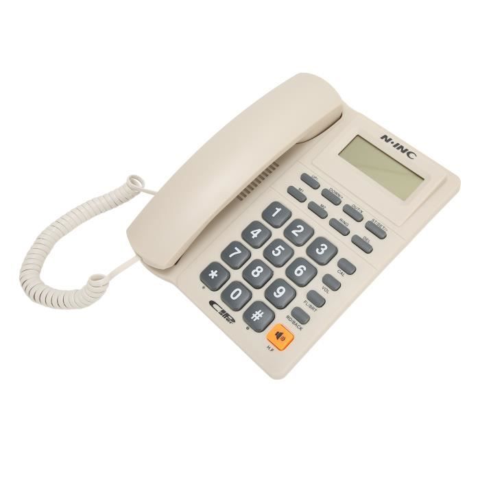 Omabeta Téléphone filaire Téléphone fixe filaire multifonction, affichage de l'identification de ...